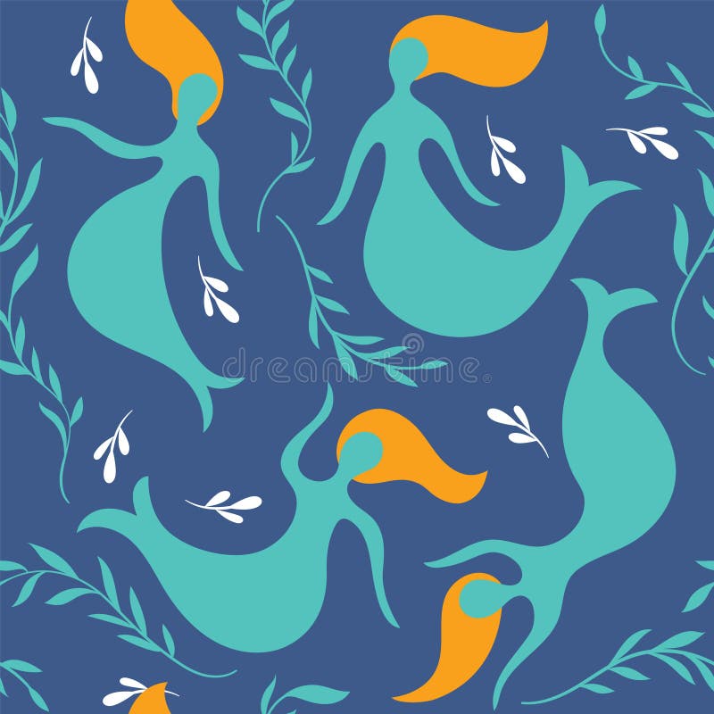 Seamless Pattern Mermaids Stock Illustrations – 947 Seamless Pattern ...