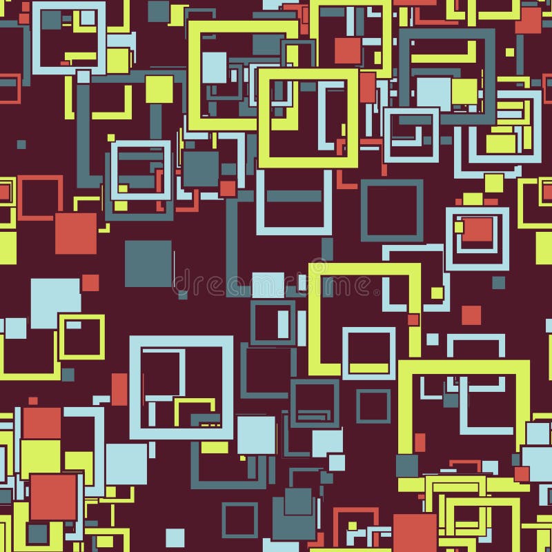Messy Seamless Abstract Background with Thin Line Squares. Stock Vector ...