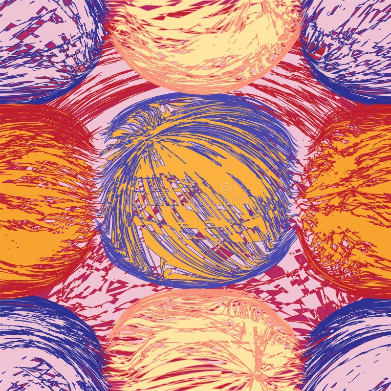 Seamless Pattern with Messy Rough Tangled Clews in Orange, Blue, Red ...