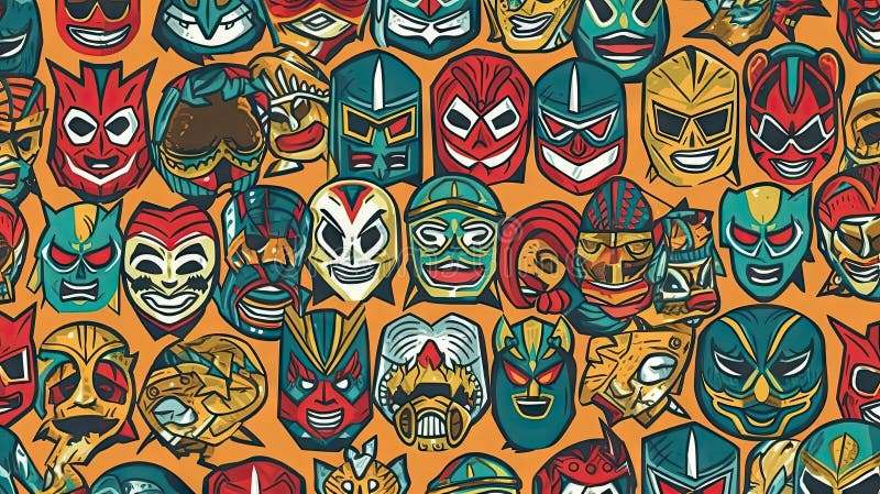 Lucha Libre Pattern Stock Illustrations – 78 Lucha Libre Pattern Stock ...