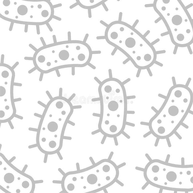 Seamless Pattern Microbe, Virus, Bacteria Isolated on White Stock ...