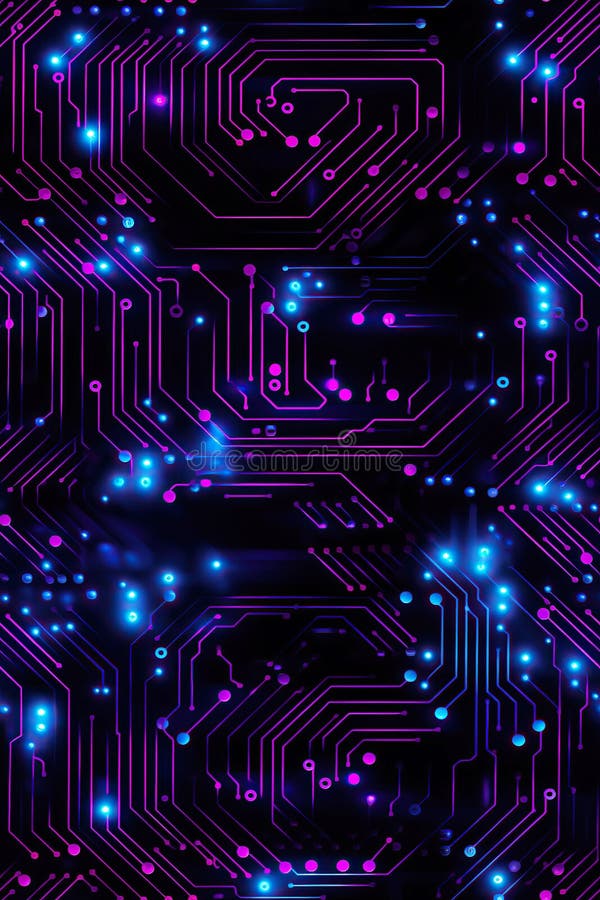 Seamless Pattern of a Microchip Circuit with Digital Electronic ...