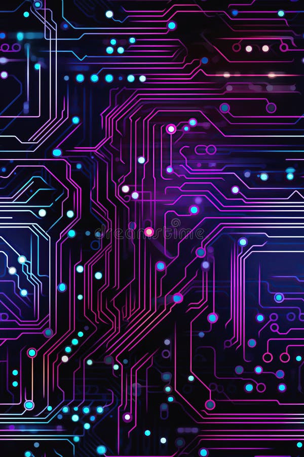 Seamless Pattern of a Microchip Circuit with Digital Electronic ...