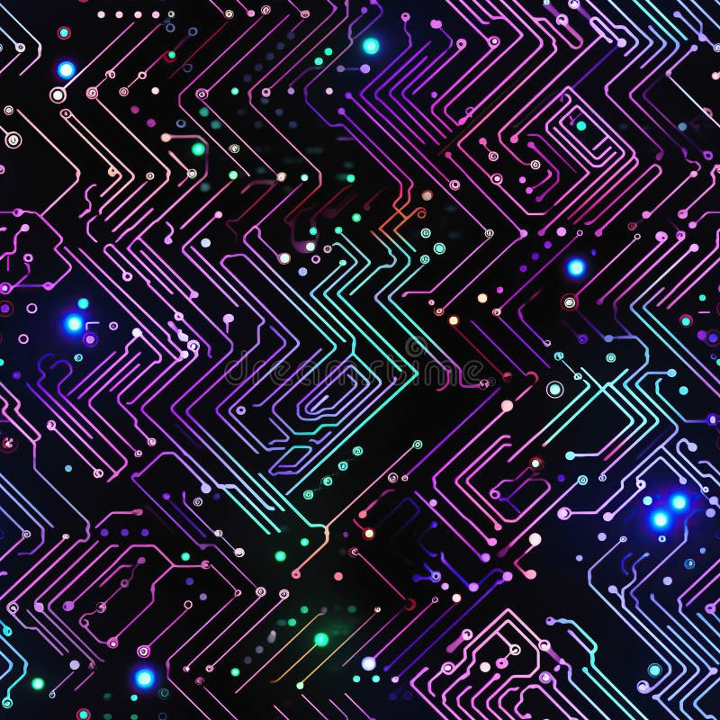 Seamless Pattern of a Microchip Circuit with Digital Electronic ...