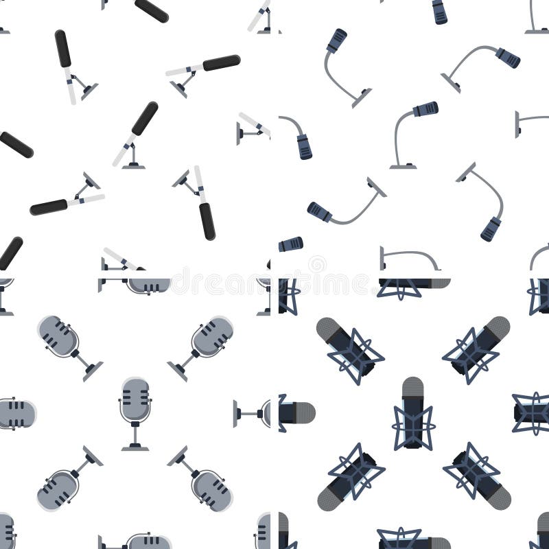 Seamless Pattern with Microphones of Different Types for Recording ...
