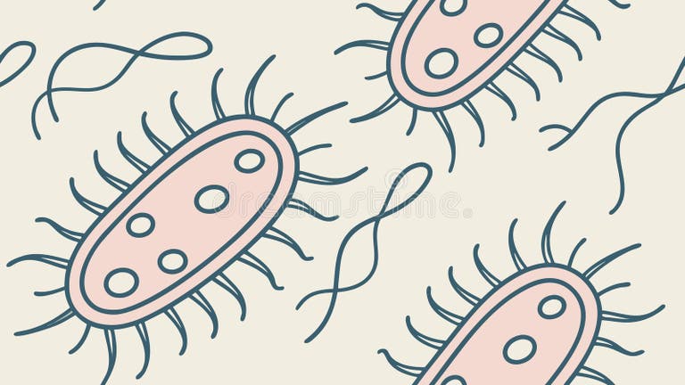 Seamless Pattern of Microscopic Bacteria or Germs, Vector Design ...