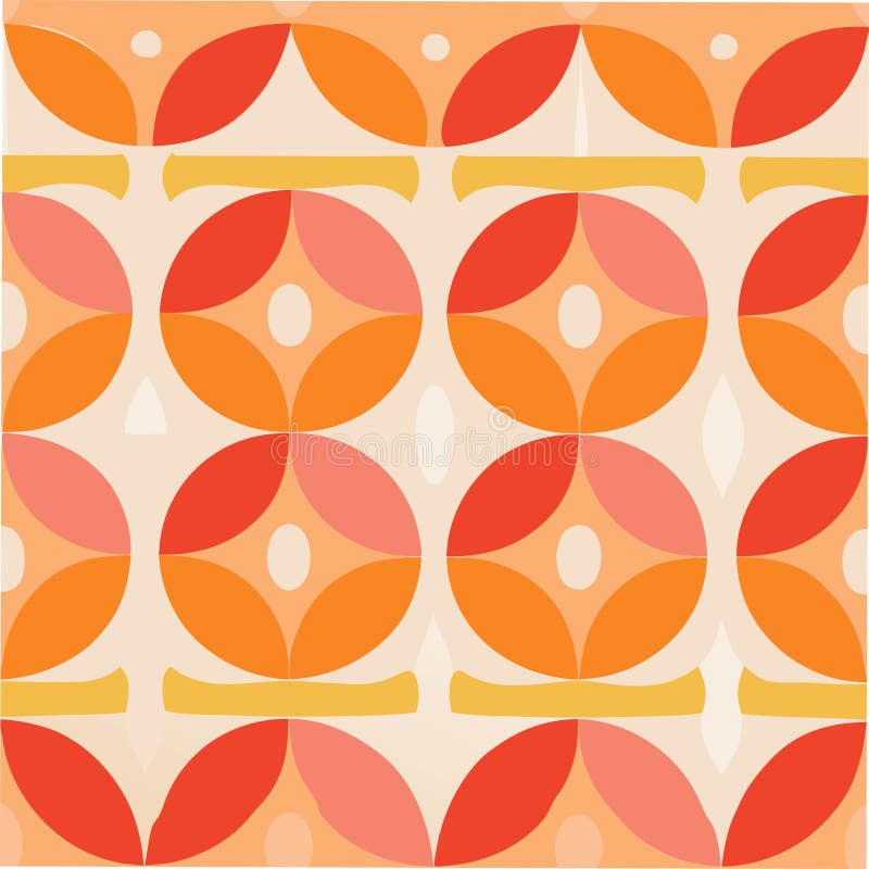 Seamless Pattern Mid Century Modern Half Circles Seamless Pattern in ...