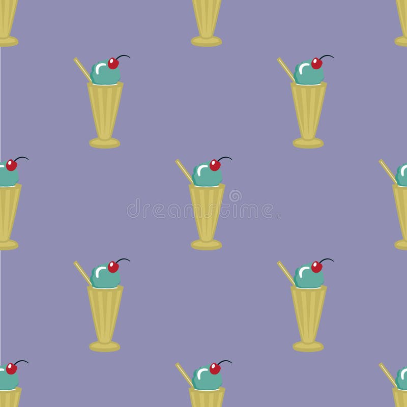 Seamless Pattern with Milk Shakes Stock Vector - Illustration of ...