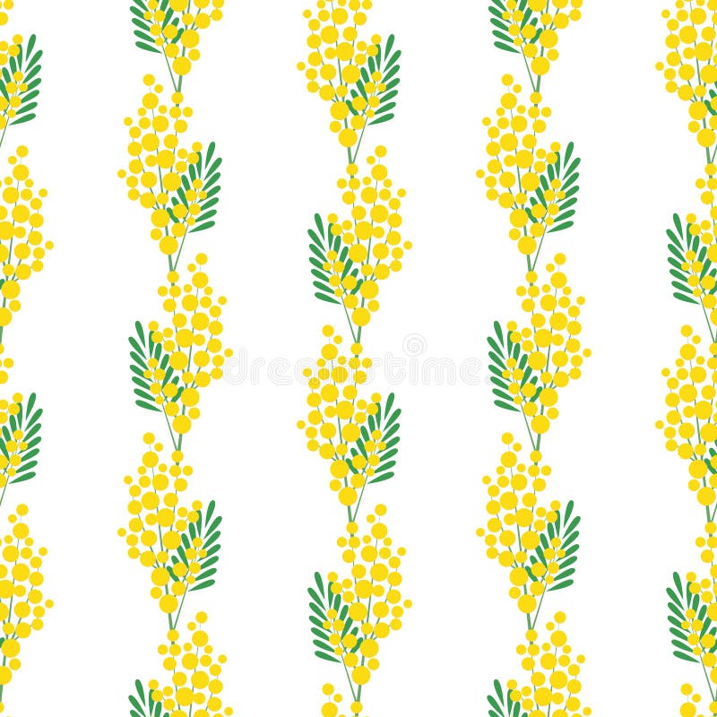 Seamless Pattern with Mimosa Blossoms. Spring Design for Wallpaper ...