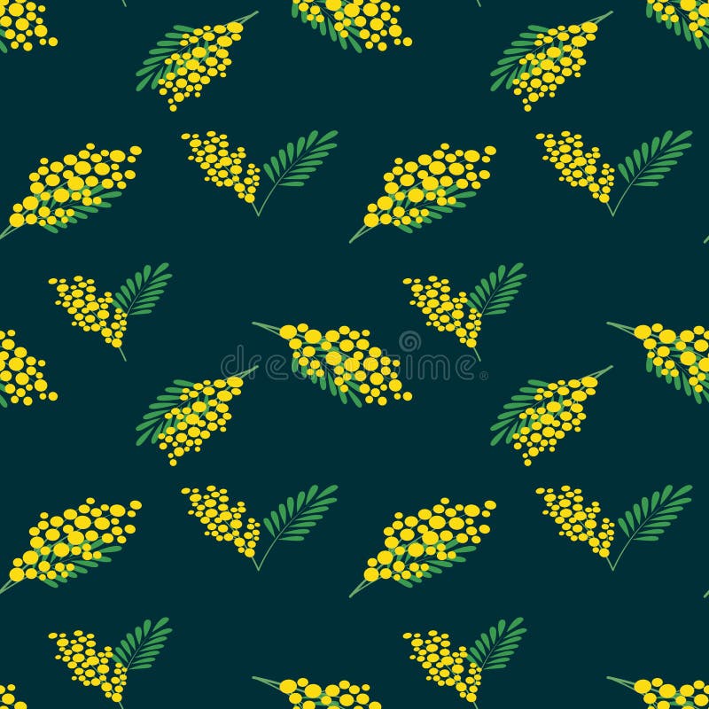 Seamless Pattern with Mimosa Blossoms. Spring Design for Wallpaper ...