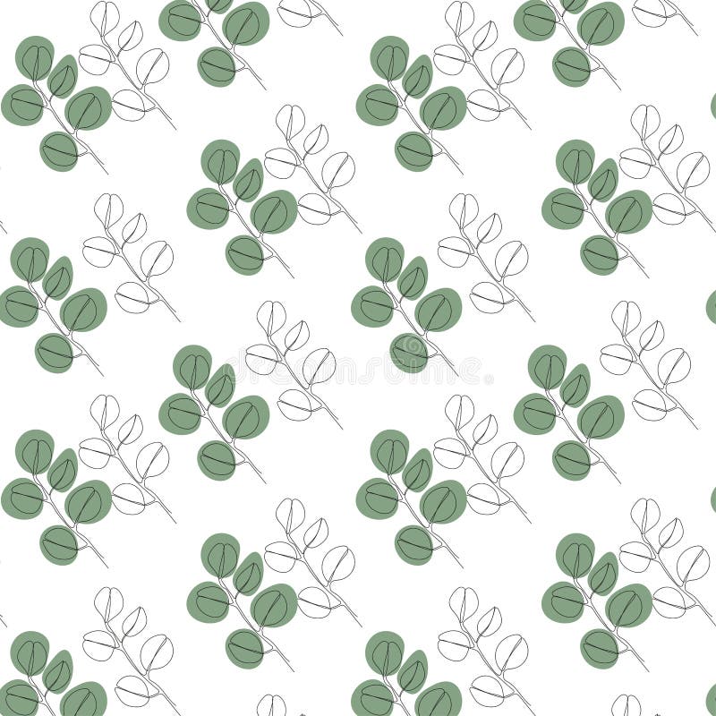 Vector eucalyptus pattern stock vector. Illustration of pattern - 247472173
