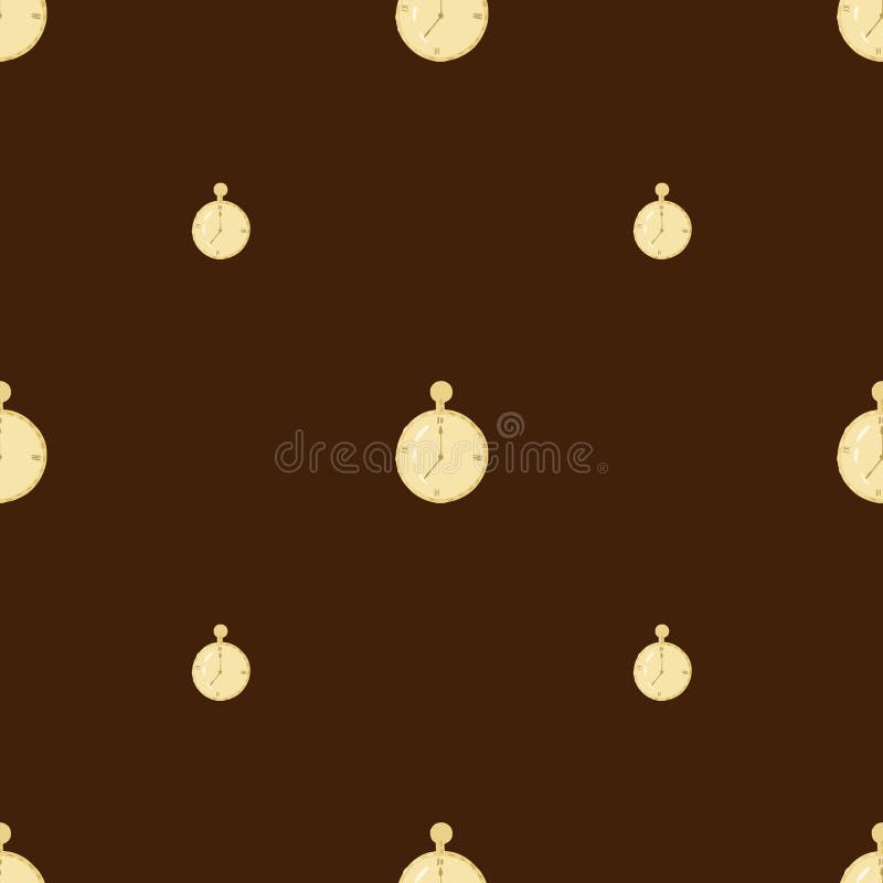 Seamless Pattern with Minimalistic Style Orange Colored Timer Watch ...