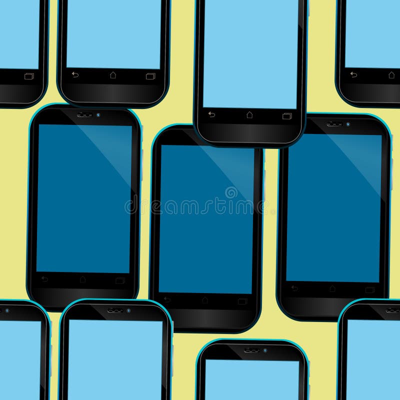 Seamless Pattern with a Mobile Phone Vector Illustration Stock Vector ...