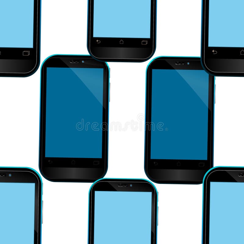 Seamless Pattern with a Mobile Phone Vector Illustration Stock Vector ...