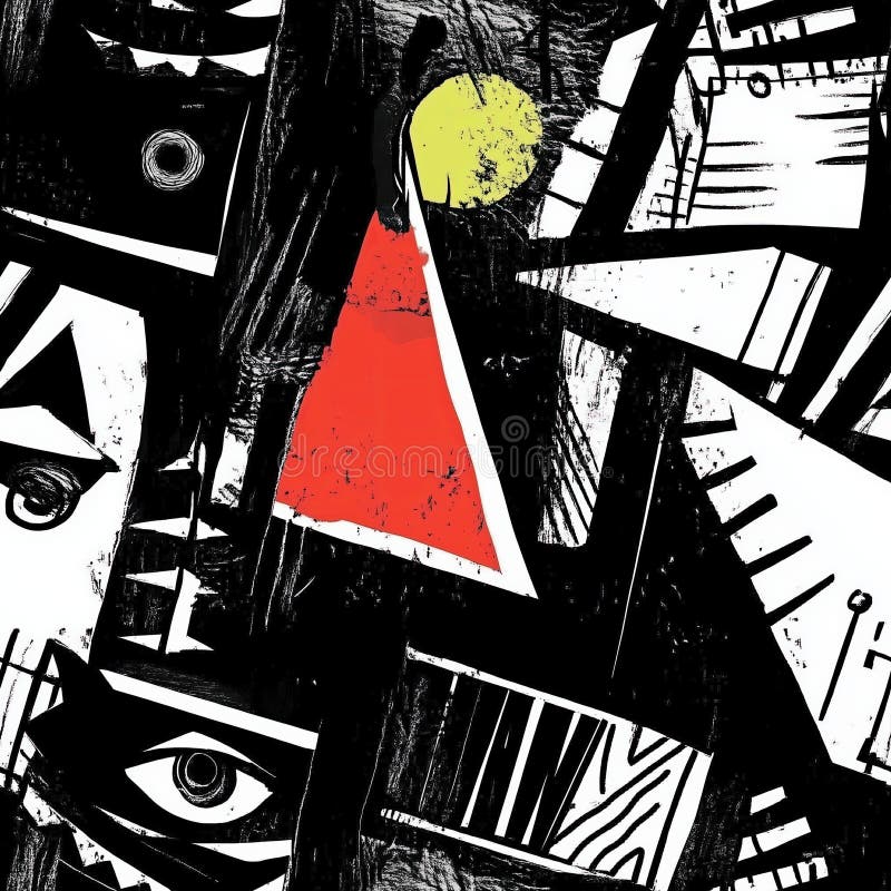 Modern Abstract Composition with Intense Contrast, Sharp Angles, and ...