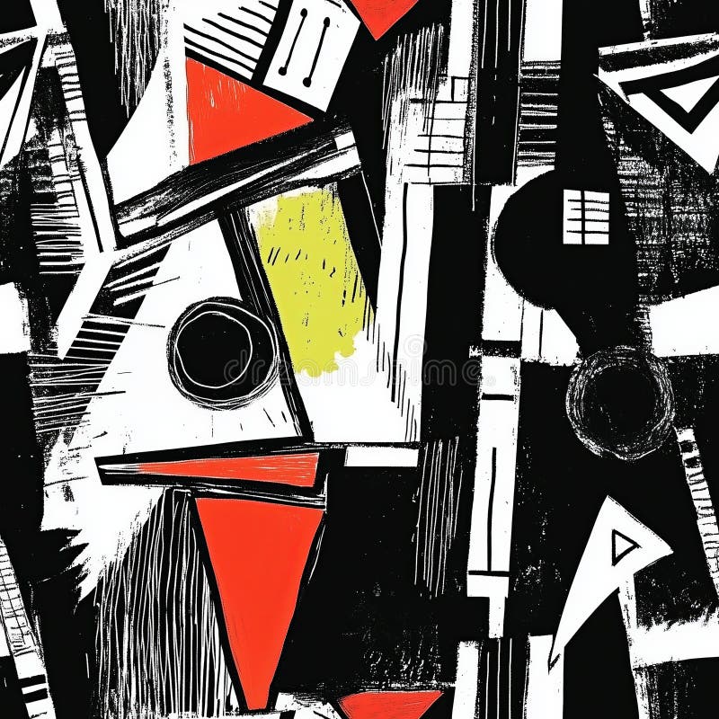 Modern Abstract Composition with Intense Contrast, Sharp Angles, and ...