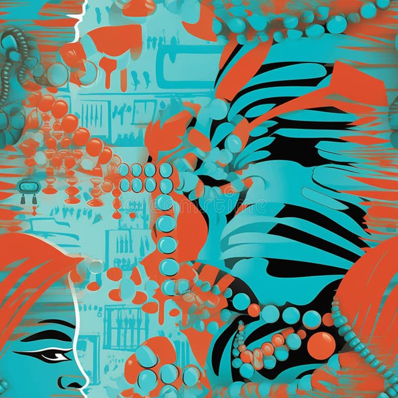 A Seamless Pattern with a Modern Egyptian-inspired Design that Creates ...