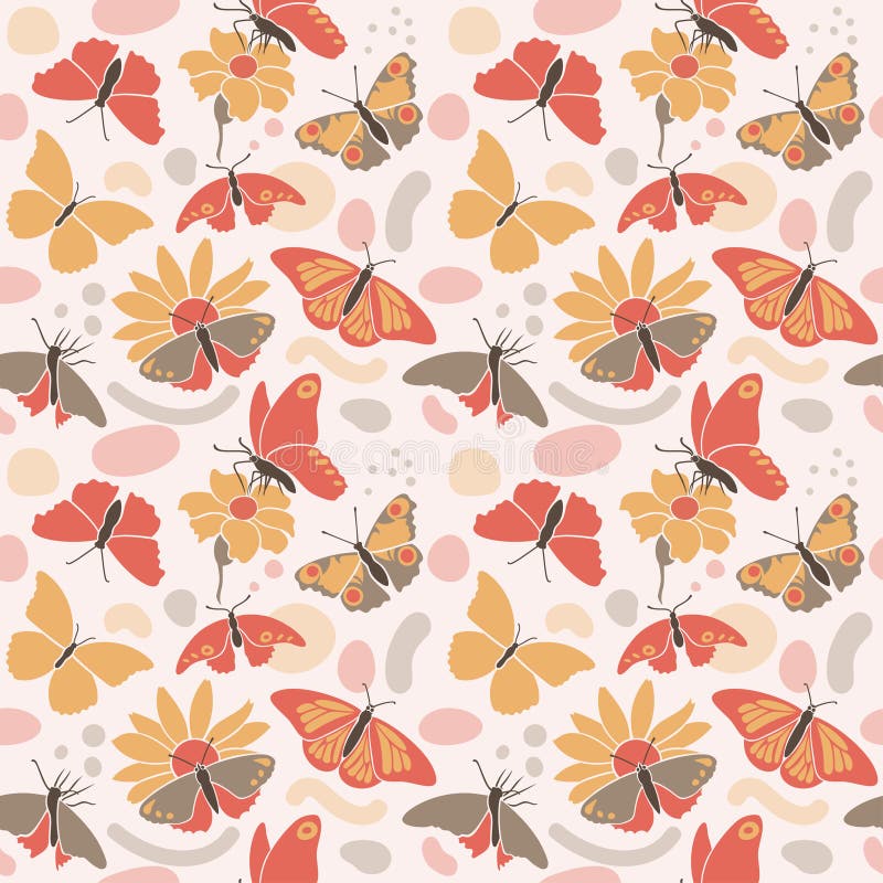 Seamless Pattern in a Modern Flat Art Style. Stock Vector ...