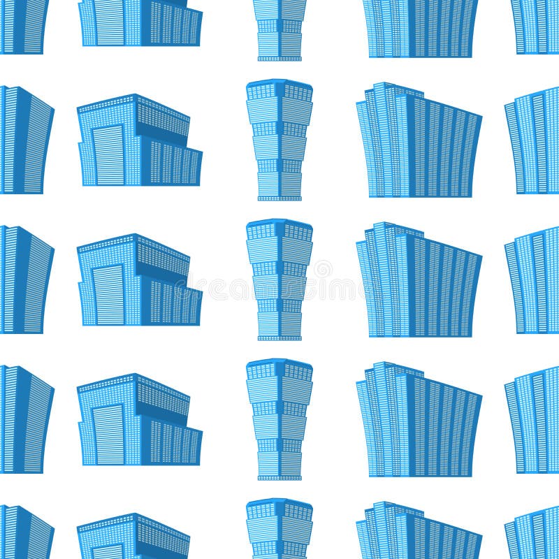 Seamless Pattern with Modern High-rise Building Stock Vector ...