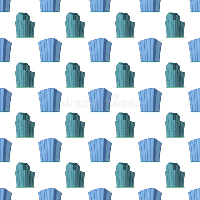 Seamless Pattern with Modern High-rise Building Stock Vector ...
