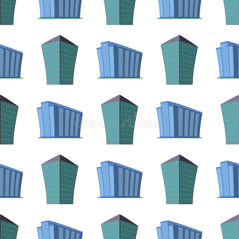 Seamless Pattern with Modern High-rise Building Stock Vector ...