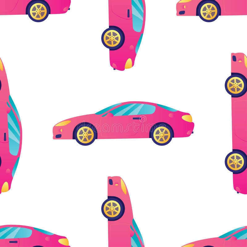 Seamless Pattern with Modern Sport Car. Texture Background with Vehicle ...