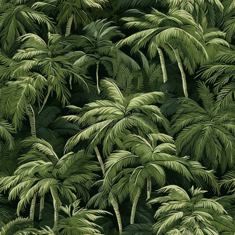 A Seamless Pattern with a Modern Tropical Palm Tree Design that Creates ...
