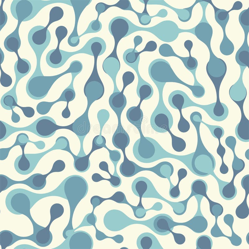 Seamless Pattern with Molecular Structure. Abstract Molecules in Flat ...