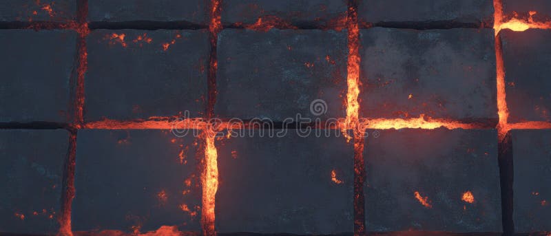Seamless Pattern of Molten Iron with Glowing Textures for Industrial ...