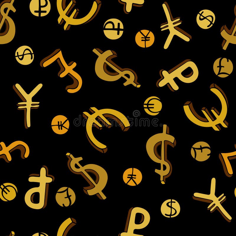 Seamless Pattern with Money Symbols Stock Vector - Illustration of ...