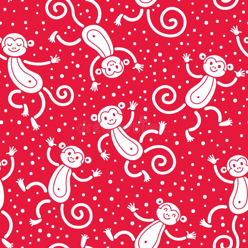 Seamless Pattern Monkeys Playing Snow Stock Illustrations – 7 Seamless ...