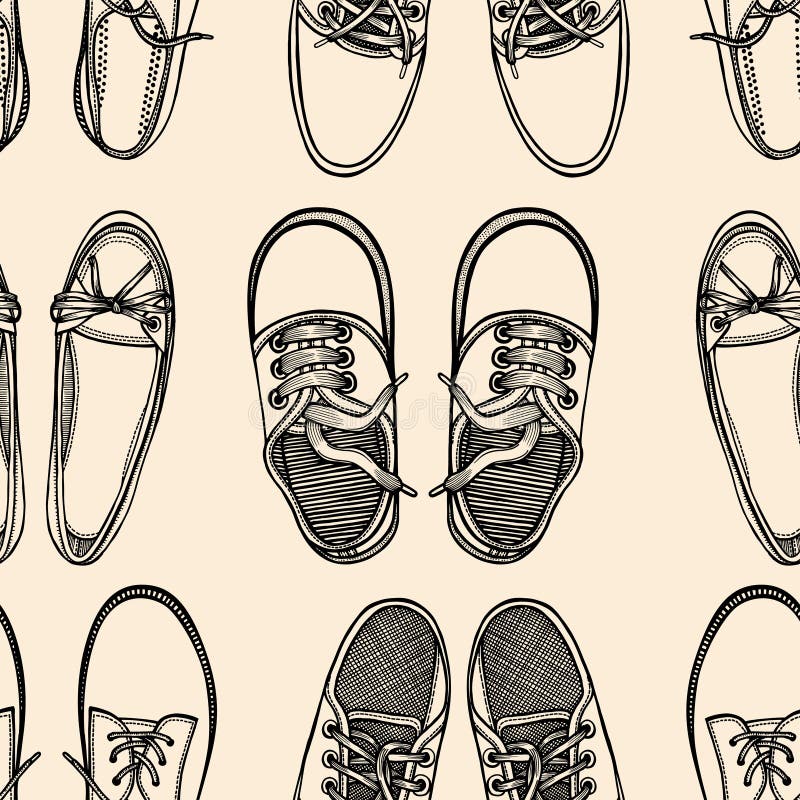 Seamless pattern shoes. stock vector. Illustration of seamless - 105626020