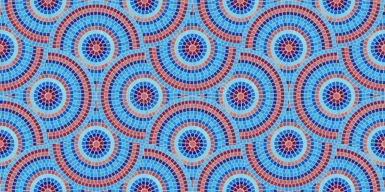 Seamless Pattern with Mosaic Tiles, Editable Template. Ancient Mosaic Ceramic Tile Pattern ...