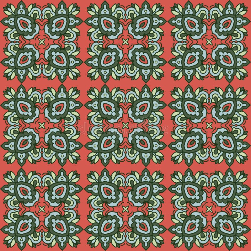 Seamless Pattern with Mosaic Tiles of the Mediterranean Stock Vector ...