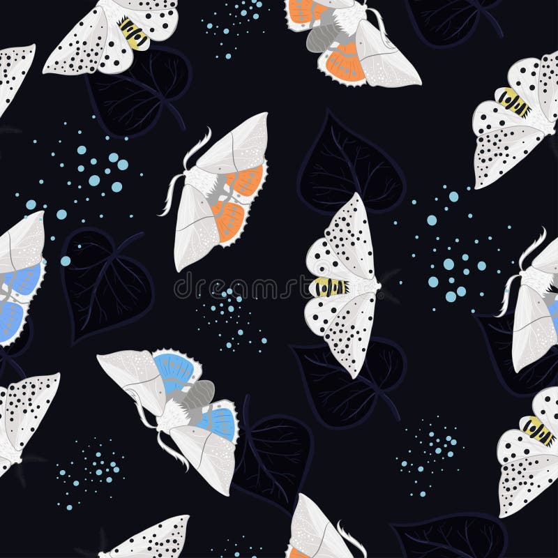 Seamless Pattern with Moths. for Fabric, Wallpaper, Wrapping Paper ...