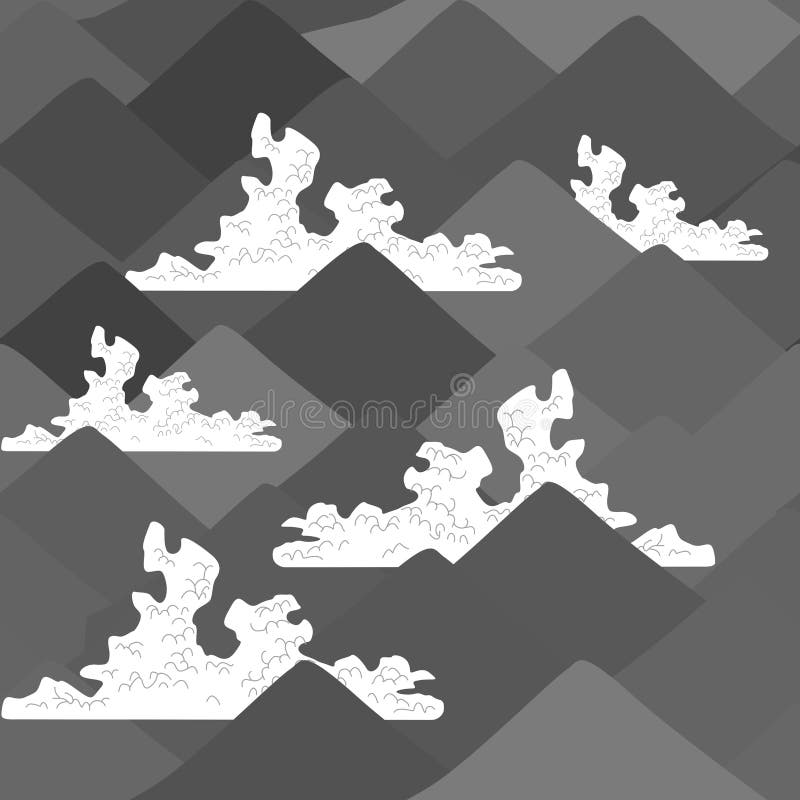 Seamless Pattern Mount, Nature Background with Landscape. Gray Mountain ...