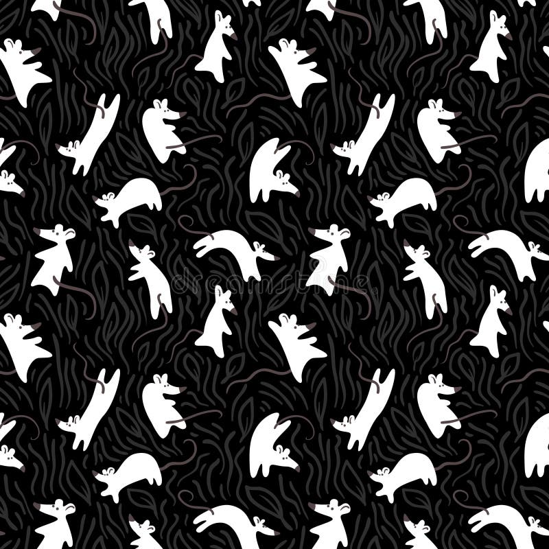 Seamless Pattern with Mouses. Background with Cute Rats in the G Stock ...