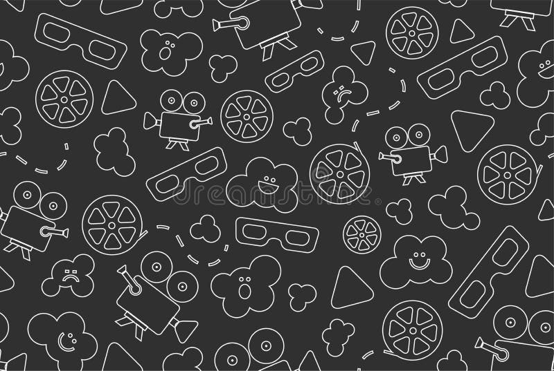 Set of 3d Movie Design Elements and Cinema Objects in Cartoon Style ...