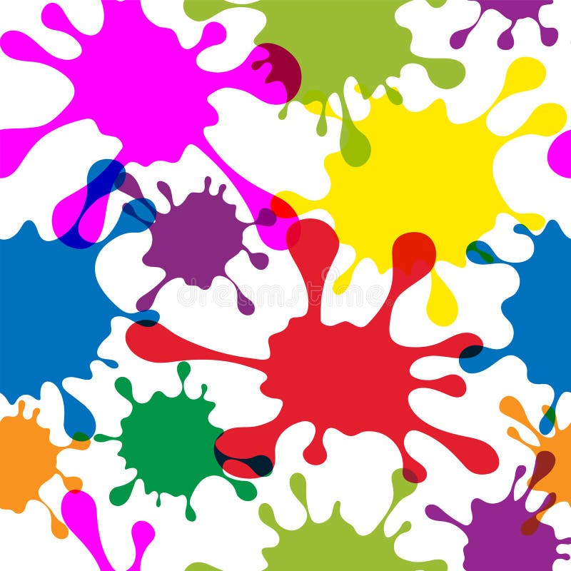 Seamless Pattern With Multi-colored Blots, White Background. Modern ...