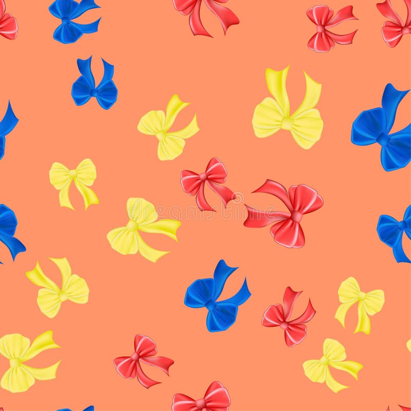 Seamless Pattern with Multi-colored Bows Stock Illustration ...