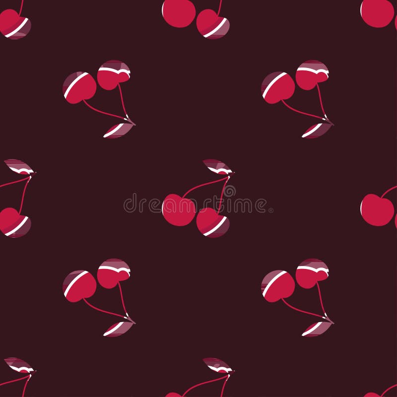 Seamless Pattern with Multi-colored Decorative Cherry Stock ...