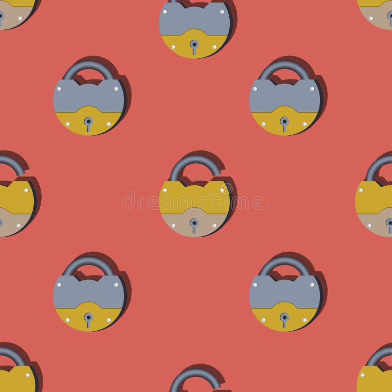 Seamless Pattern with Multi Colored Door Locks. Vector Illustration ...