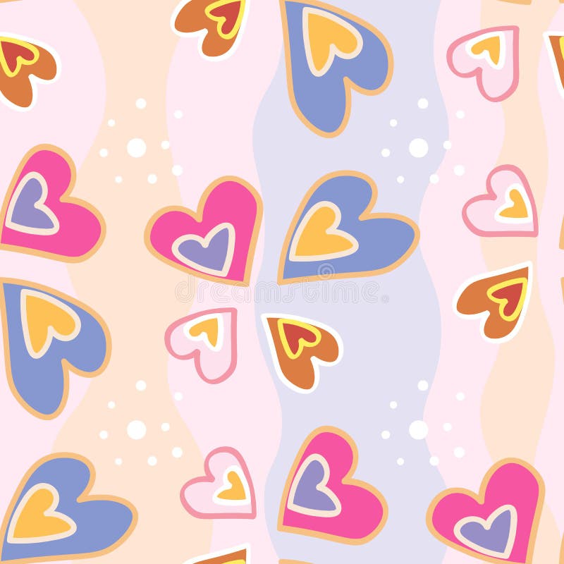 Seamless Pattern From Multi-colored Hearts On A White Background Stock ... Seamless Pattern From Multi-colored Hearts On A White Background Stock ...