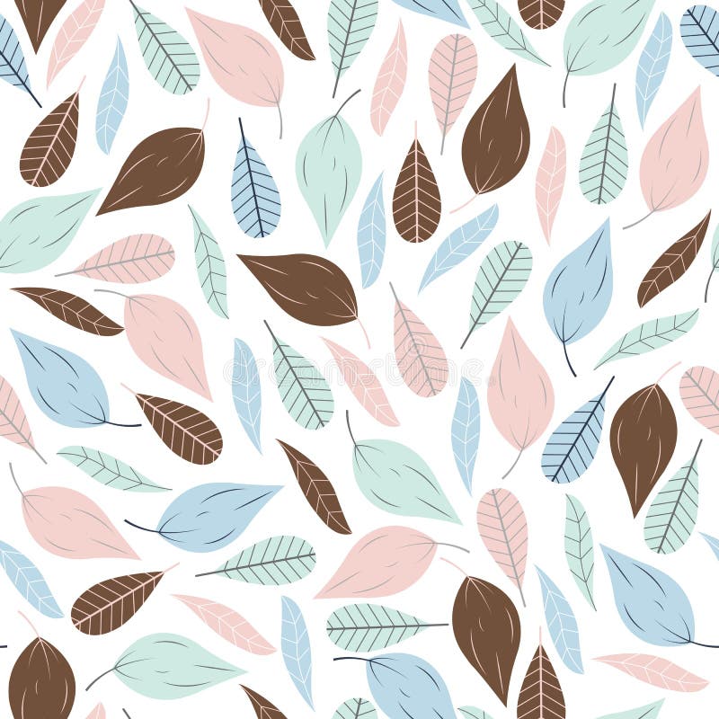 Seamless Pattern with Multi Colored Leaf Stock Vector - Illustration of ...