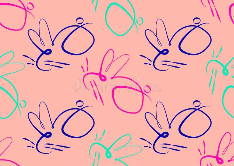 Seamless Pattern with Multi-colored Rabbits. Vector Illustration Stock ...