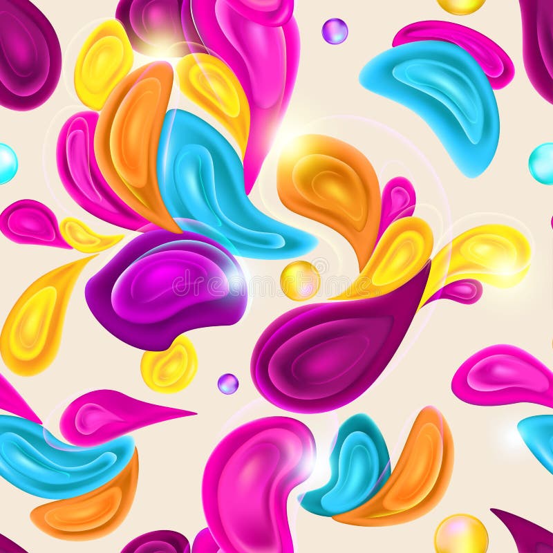 Seamless Pattern of Multicolor Abstract Plastic Shapes Stock ...