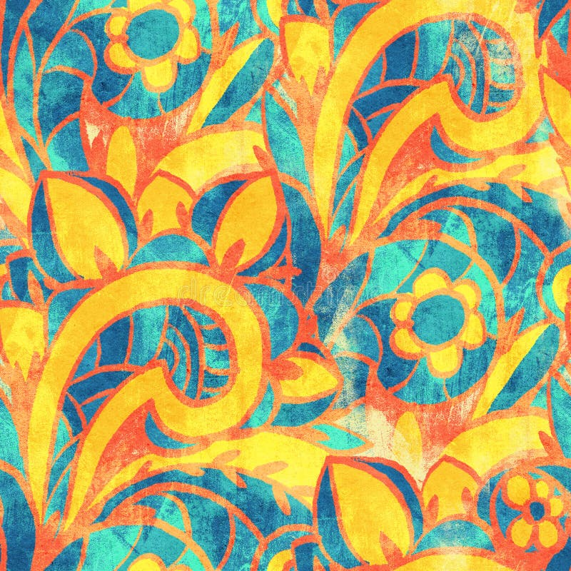 Seamless Pattern with Multicolor Paisley Print Stock Illustration ...