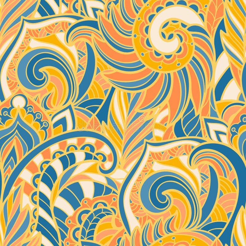 Seamless Pattern with Multicolor Paisley Print Stock Vector ...