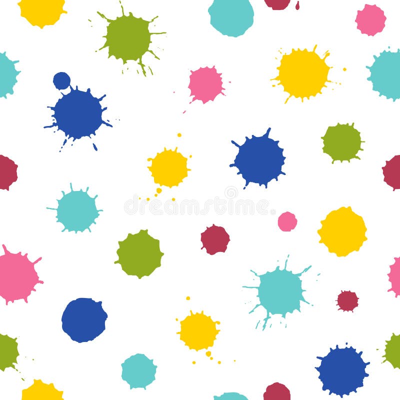 Seamless Pattern. Multicolored Blots Isolated on White Background ...