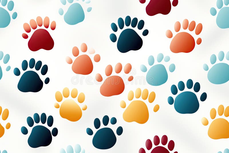 Multicolor Paw Print White Background Stock Illustrations – 68 ...